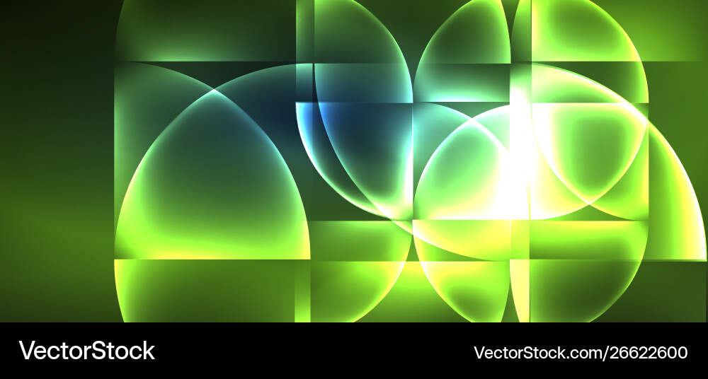 Colorful blue neon shape round triangle in modern Vector Image