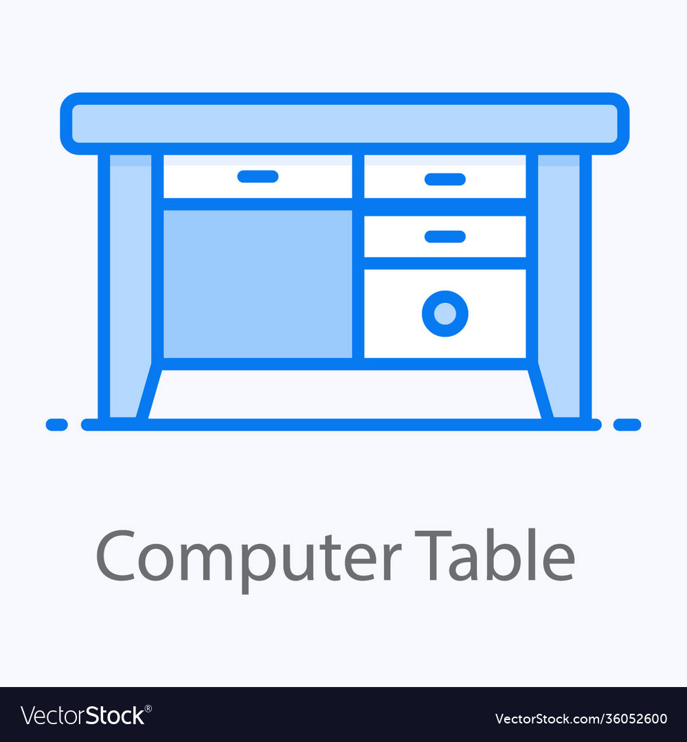 Computer table Royalty Free Vector Image - VectorStock