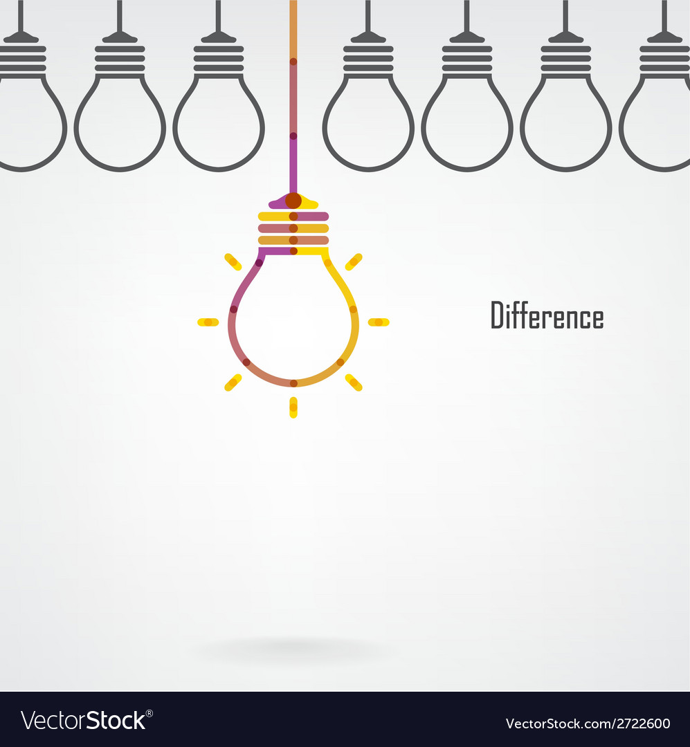 Creative light bulb difference idea concept backgr