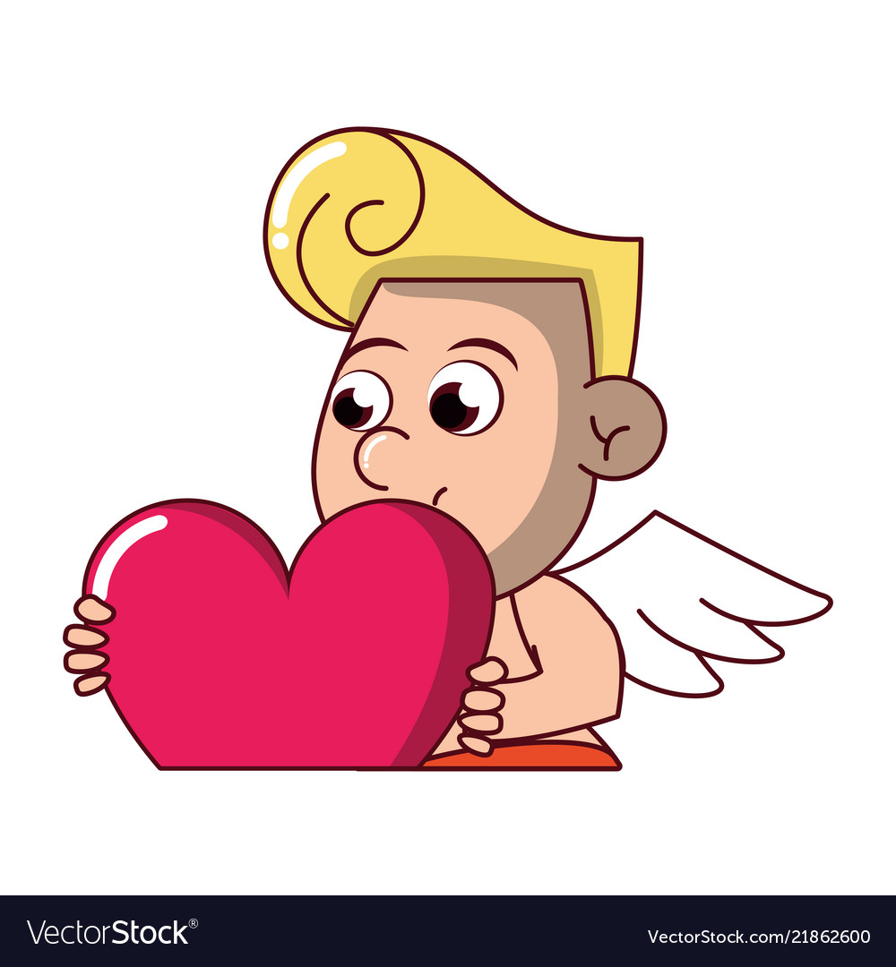 Cupid holding heart Royalty Free Vector Image - VectorStock