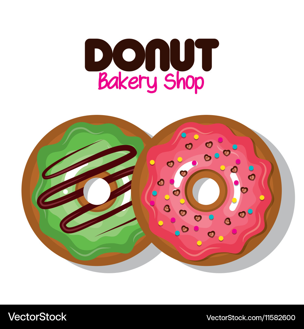 Delicious donuts bakery shop Royalty Free Vector Image
