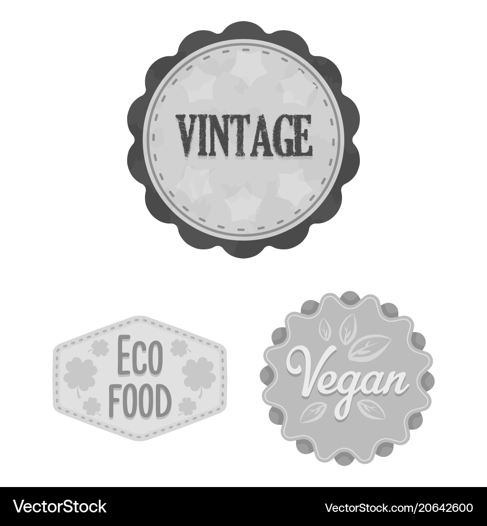 Different label monochrome icons in set collection