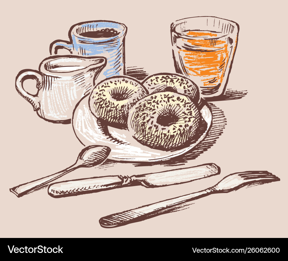 Donuts for a breakfast Royalty Free Vector Image