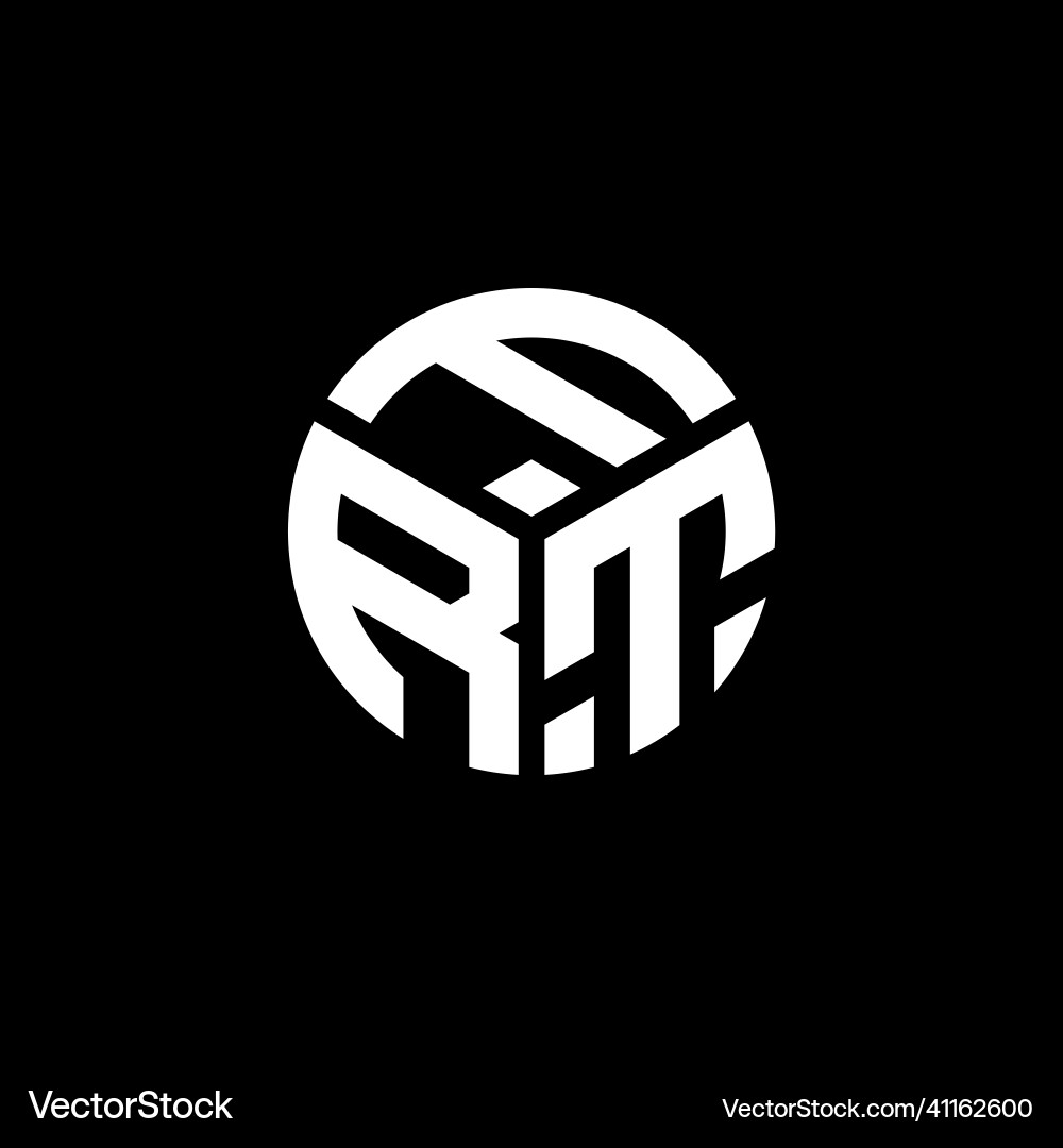 Frt letter logo design on black background Vector Image