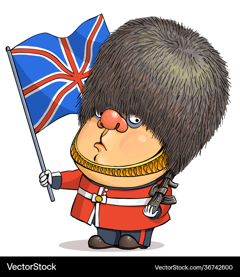 Funny cartoon character briton Royalty Free Vector Image