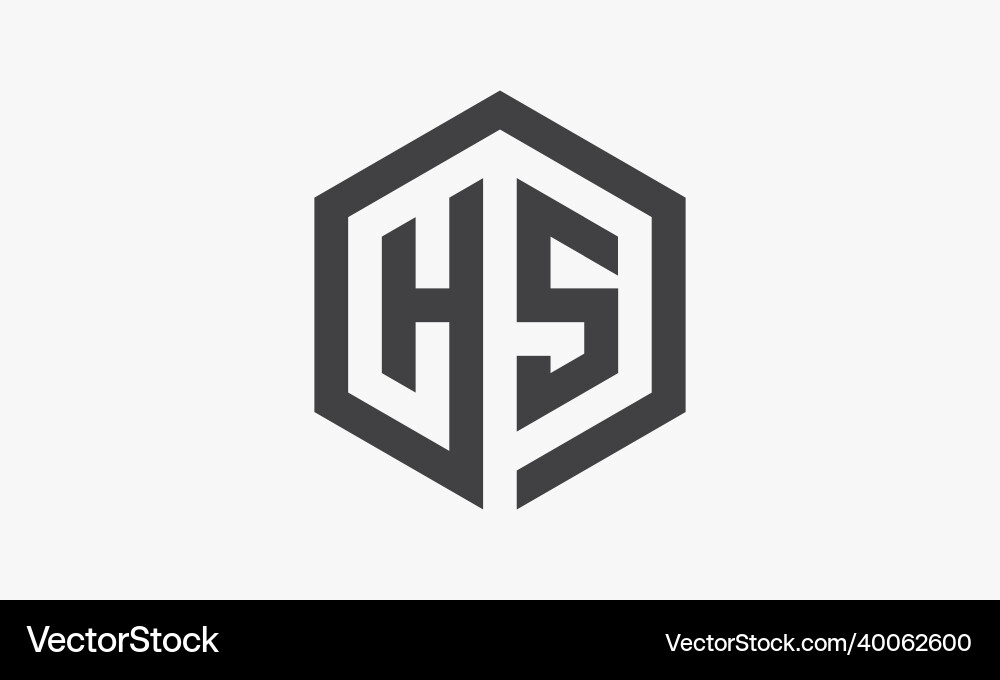 Hs hexagon letter logo isolated on white Vector Image
