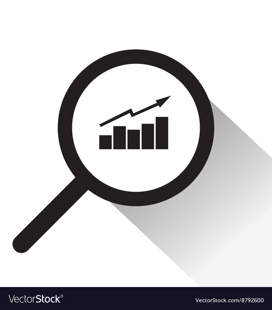 Magnifying Glass With Graph Icon Royalty Free Vector Image Magnifying Glass With Graph Icon Royalty Free Vector Image