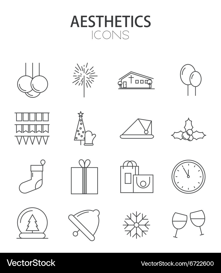 Modern thin line flat design of icons set Vector Image