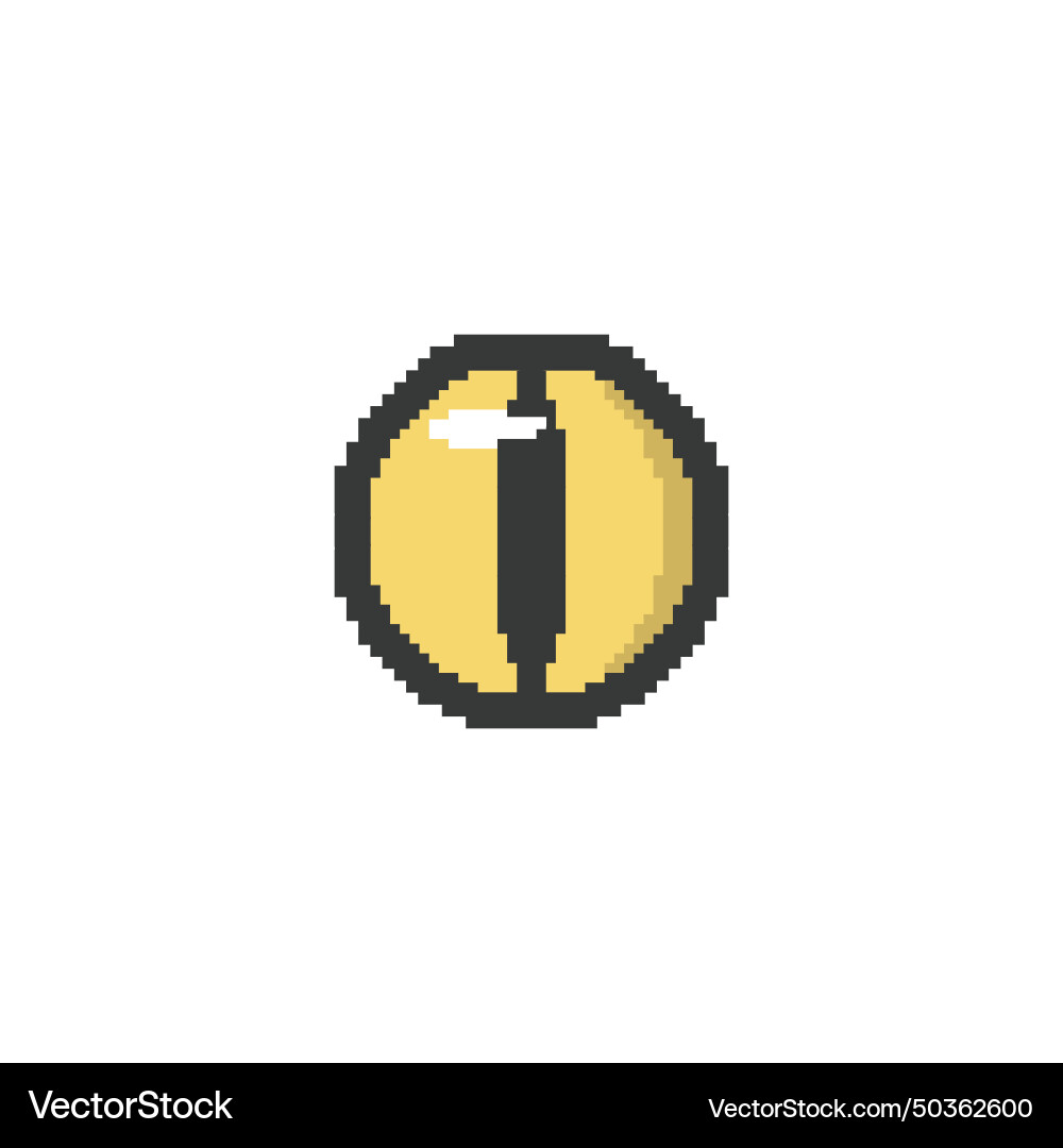 Pixel reptile eye icon art element for 8 Vector Image