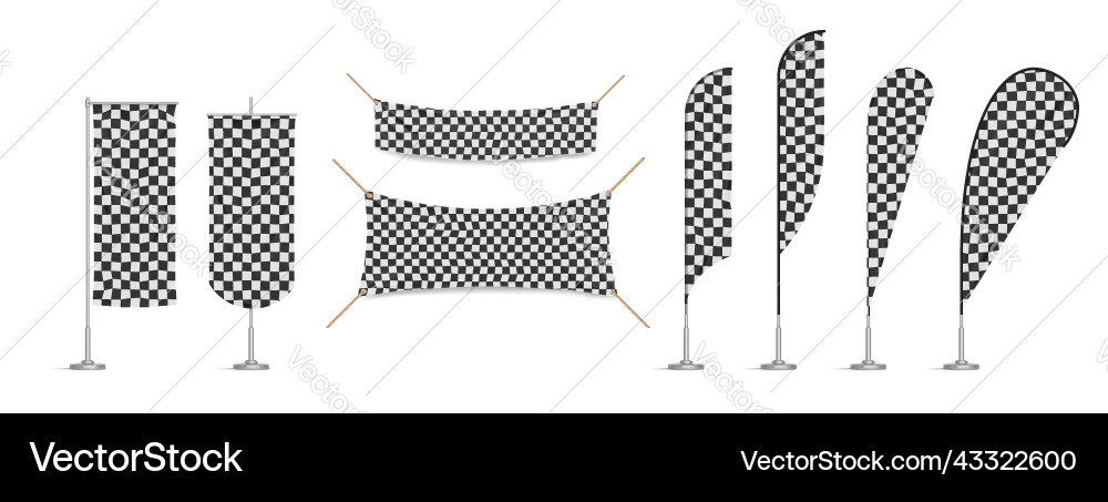 Racing flags vinyl banners signboard billboard Vector Image