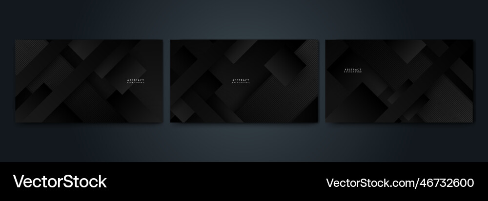 Set of dark gradient abstract luxury grey design Vector Image