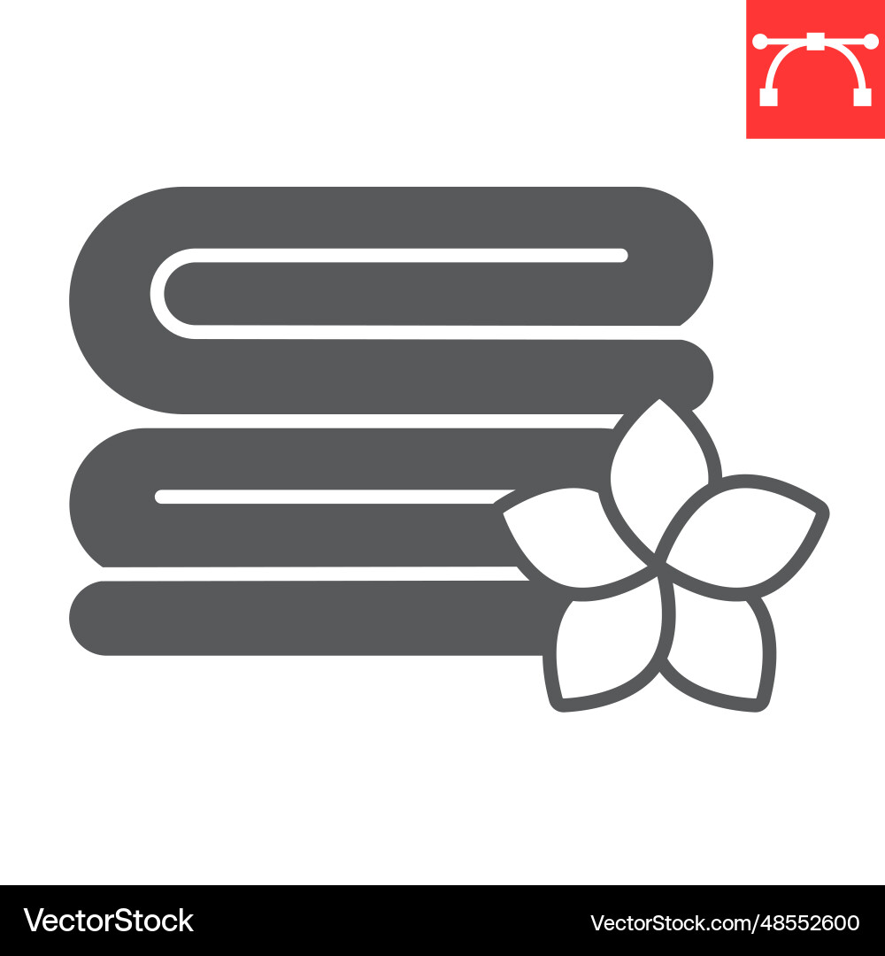 Spa towels glyph icon Royalty Free Vector Image