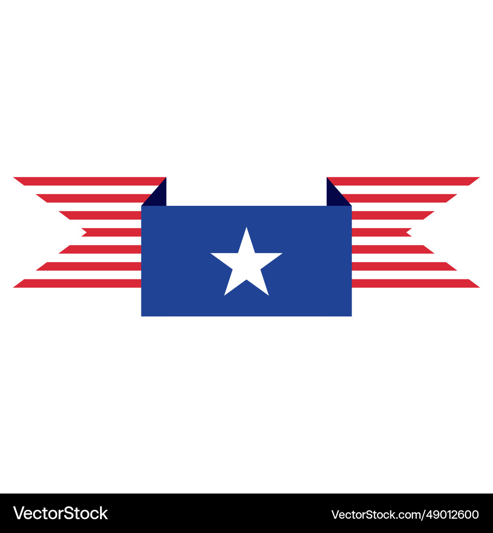 Stripe fold blue usa ribbon Royalty Free Vector Image