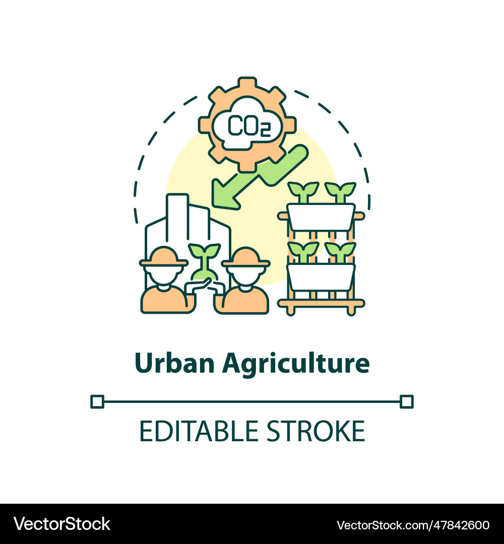 Thin line editable urban agriculture icon concept Vector Image