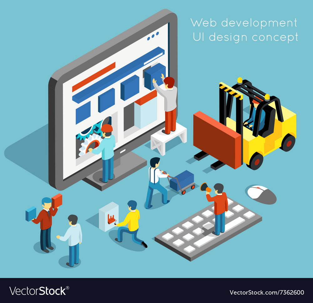Web development and ui design concept Royalty Free Vector