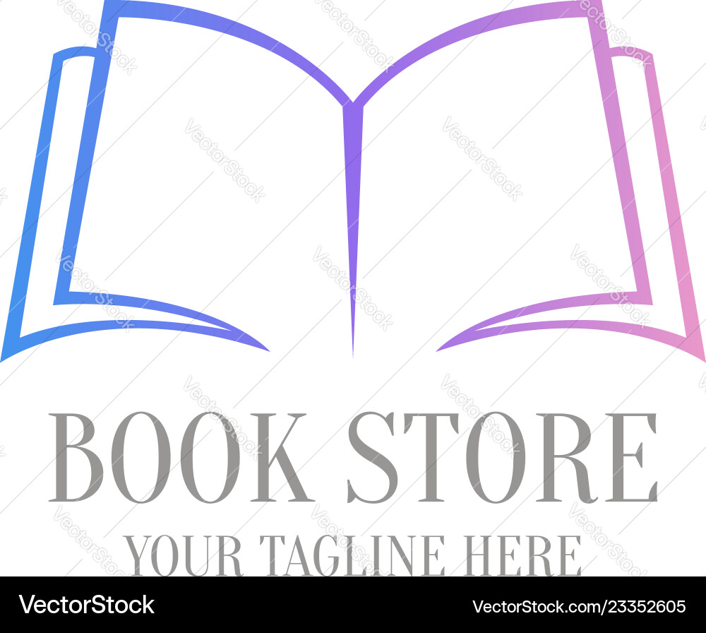 Bookstore logo template design logo open book Vector Image