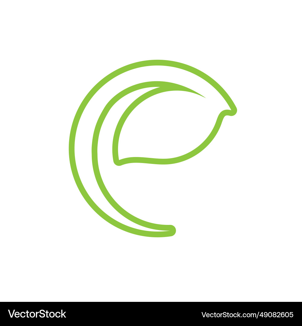 C leaf green ecology nature logo Royalty Free Vector Image