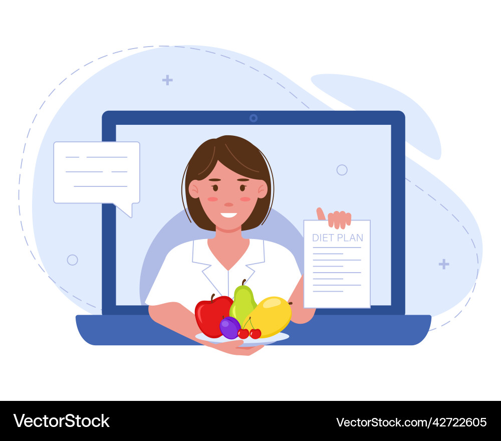 Female nutritionist Royalty Free Vector Image - VectorStock