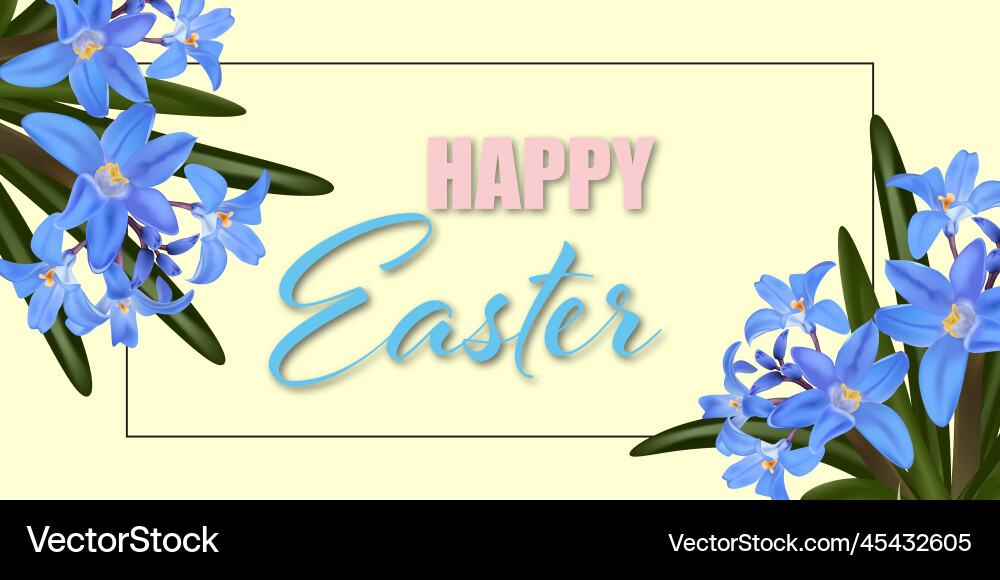 Festive background with happy easter floral bright