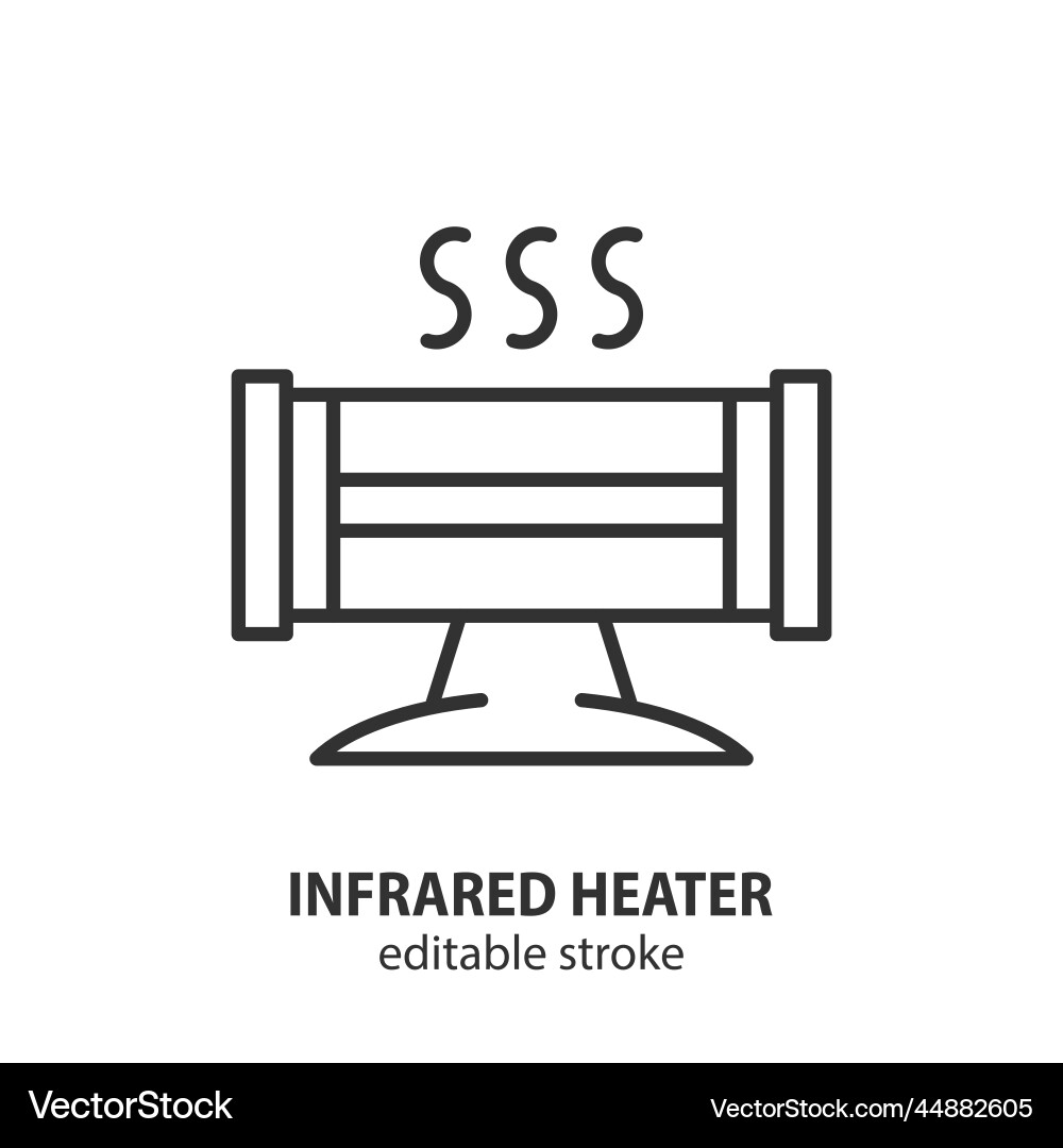 Infrared heater line icon editable stroke Vector Image