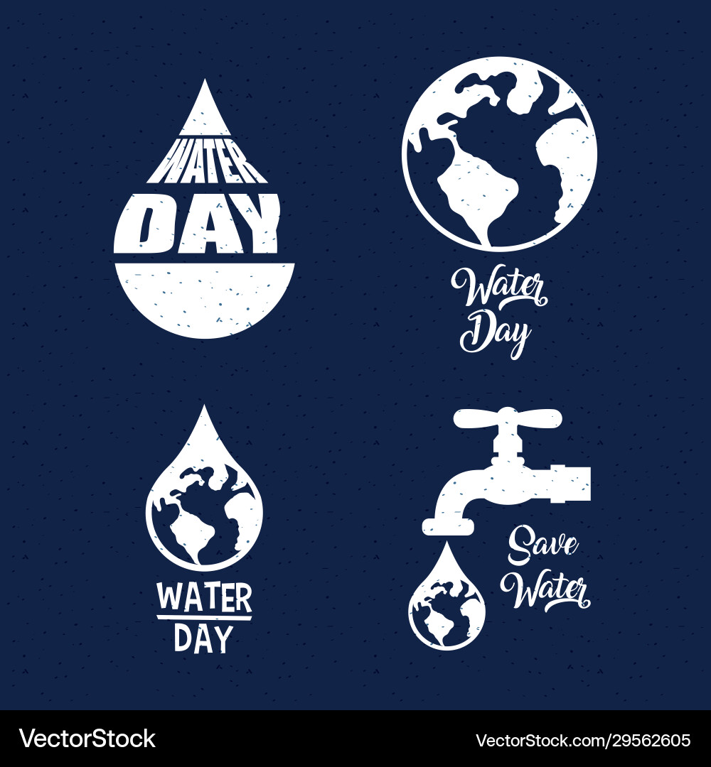 International water day bundle icons Royalty Free Vector