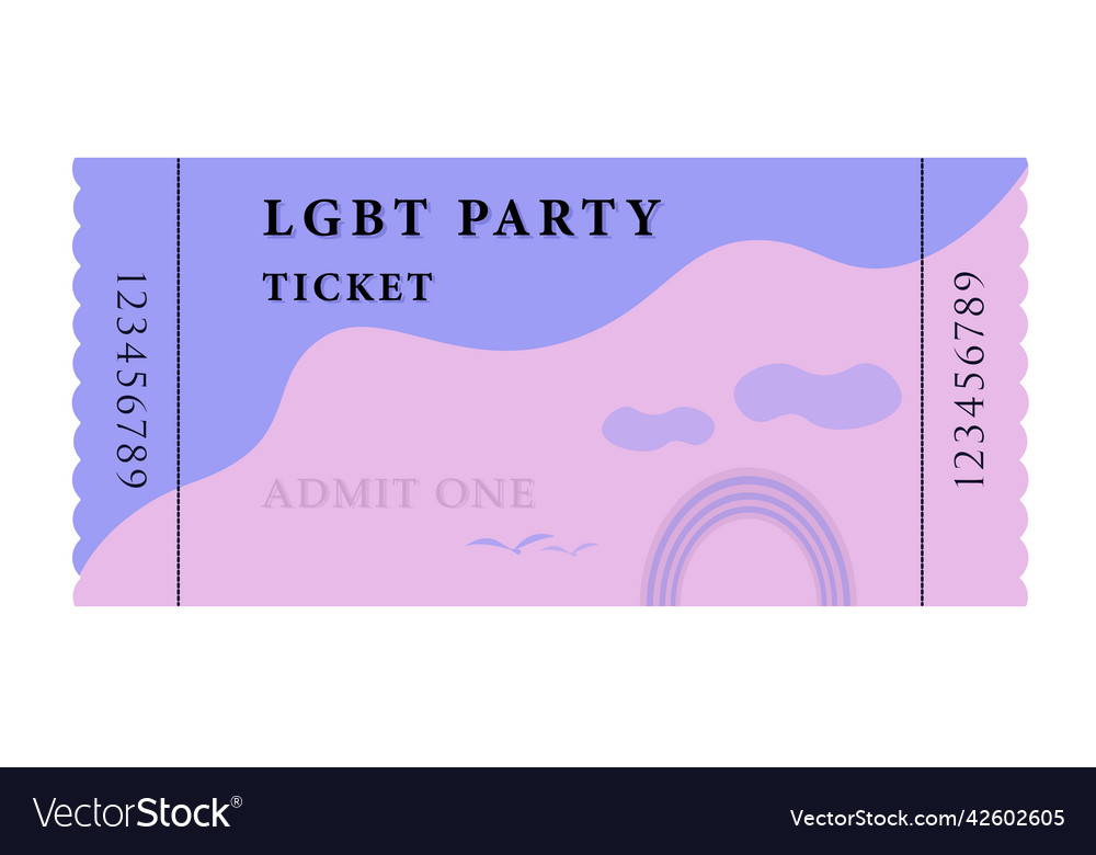 Lgbt Party Ticket Template Royalty Free Vector Image