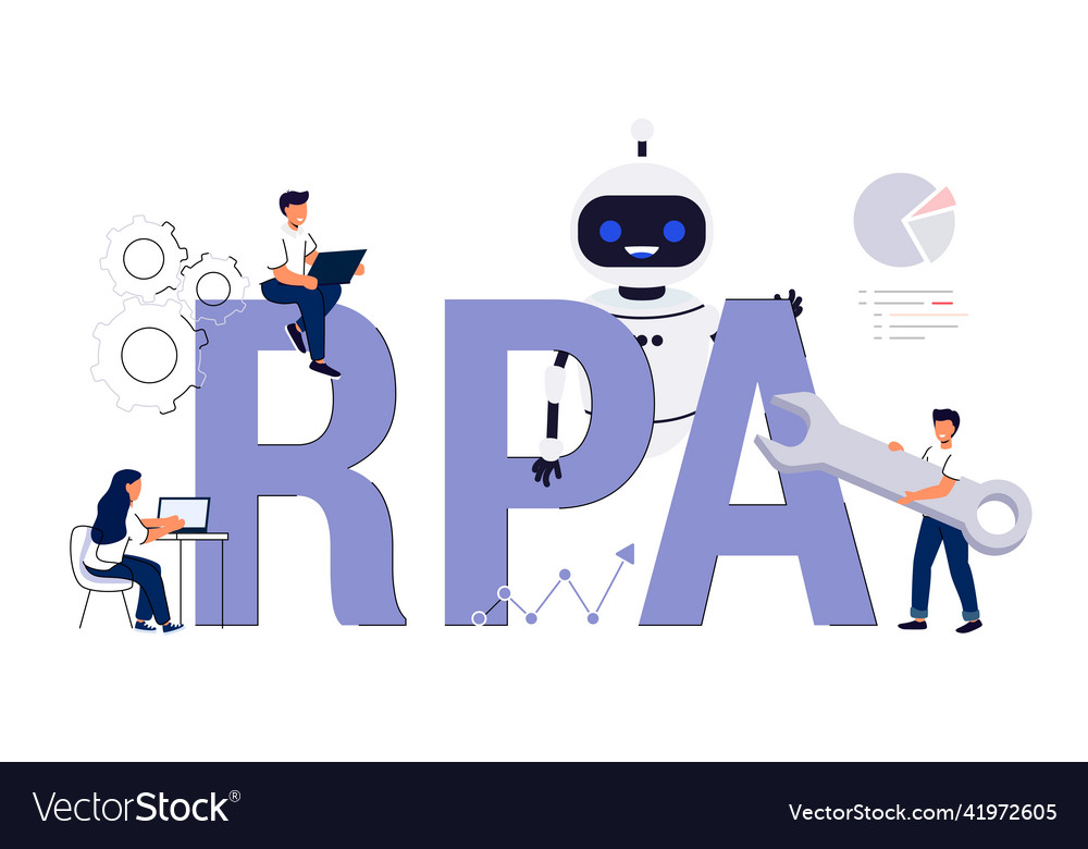 Rpa robotic process automation innovation Vector Image