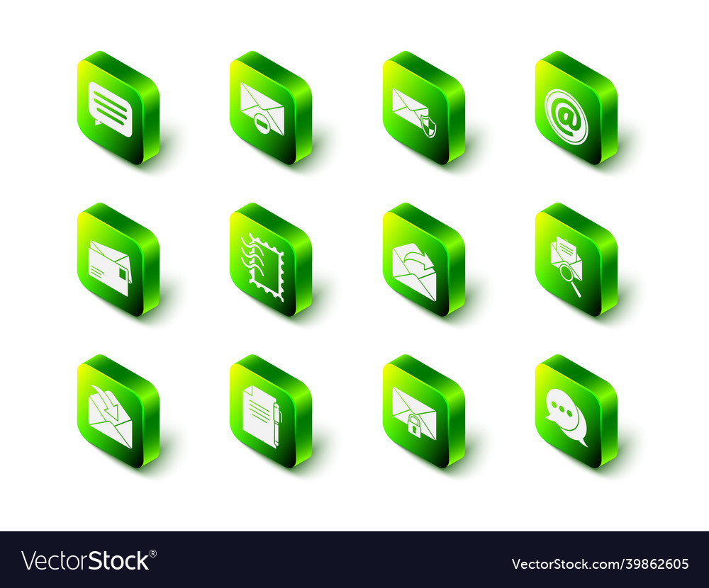 Set delete envelope envelope with shield mail Vector Image