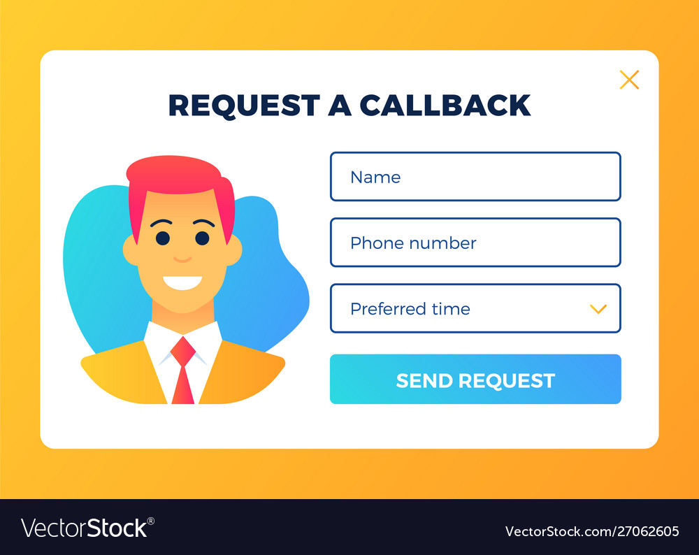 Web-ui-elements-popups-callback copy Royalty Free Vector