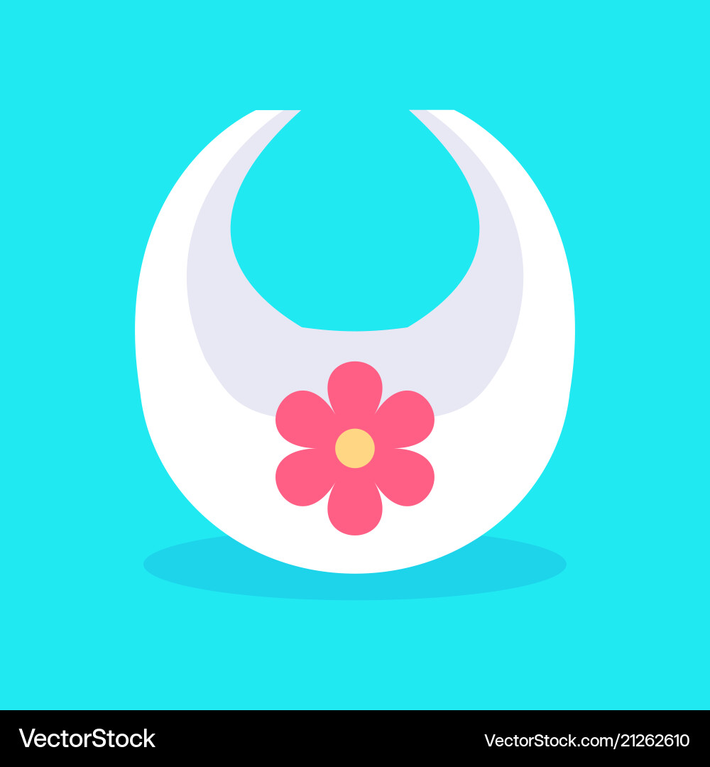 Bib with image of flower Royalty Free Vector Image