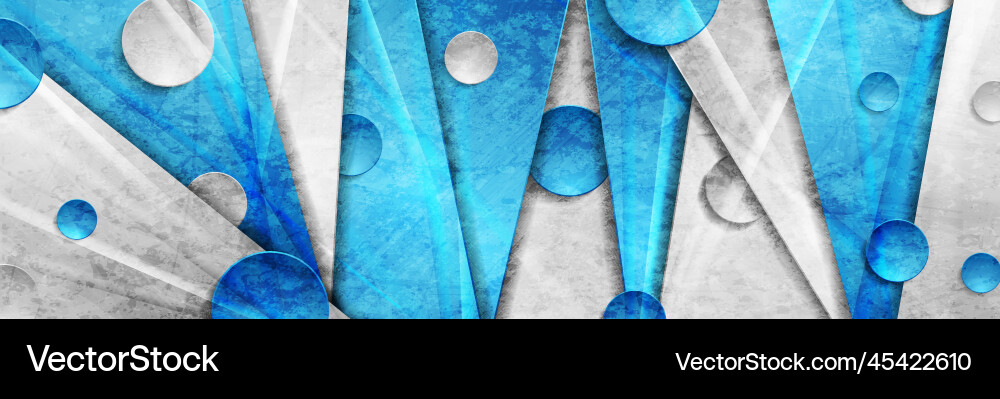 Blue grey grunge abstract tech corporate banner Vector Image