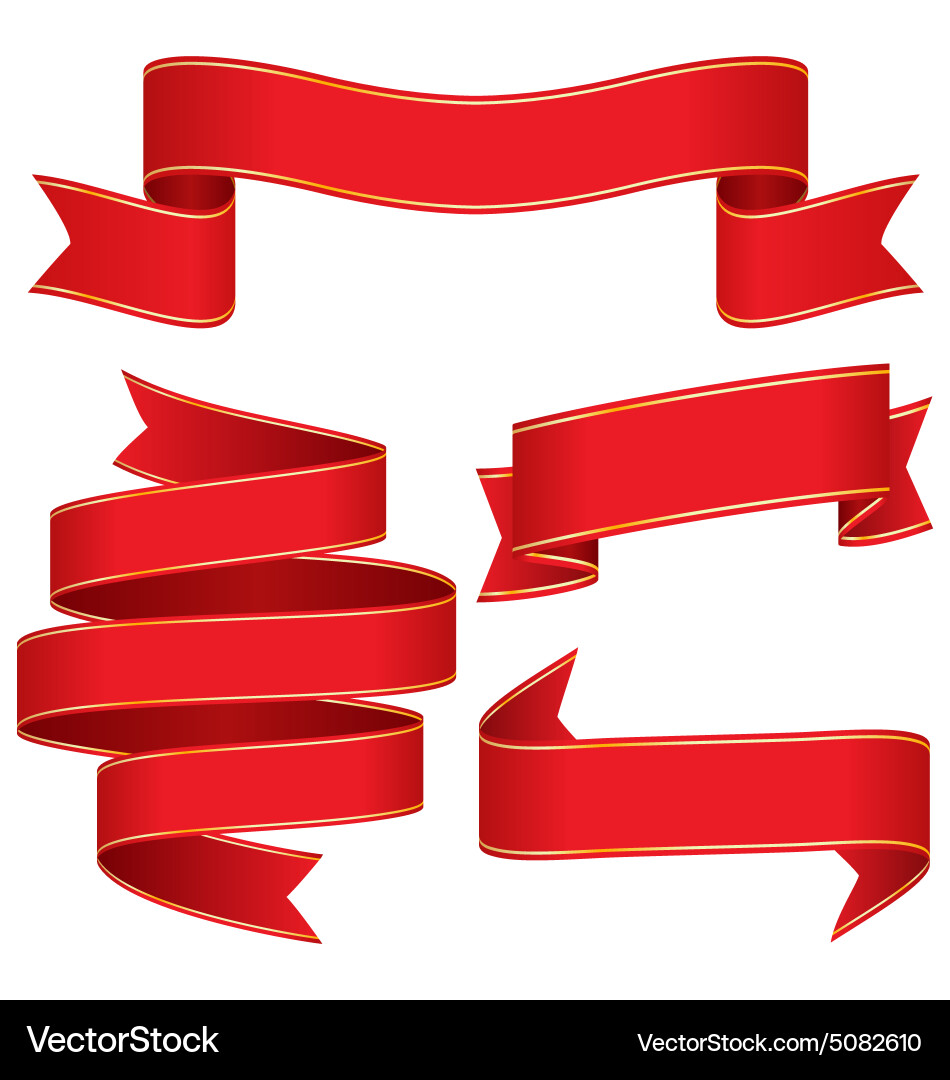 Celebration curved ribbons variations isolated on Vector Image