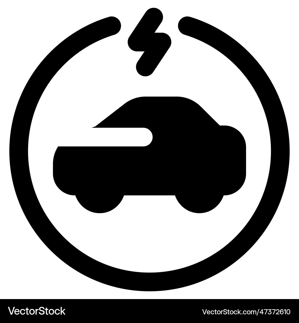 Charging pollution free electric car Royalty Free Vector