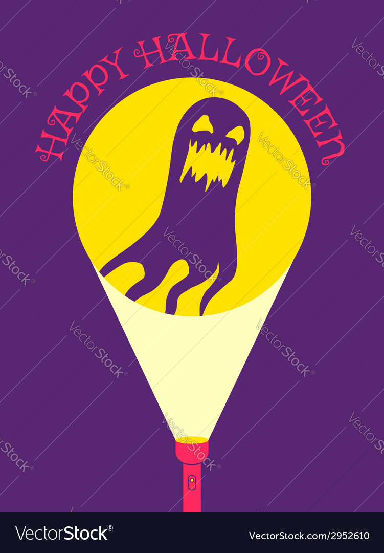 Flashlight ghost Royalty Free Vector Image - VectorStock