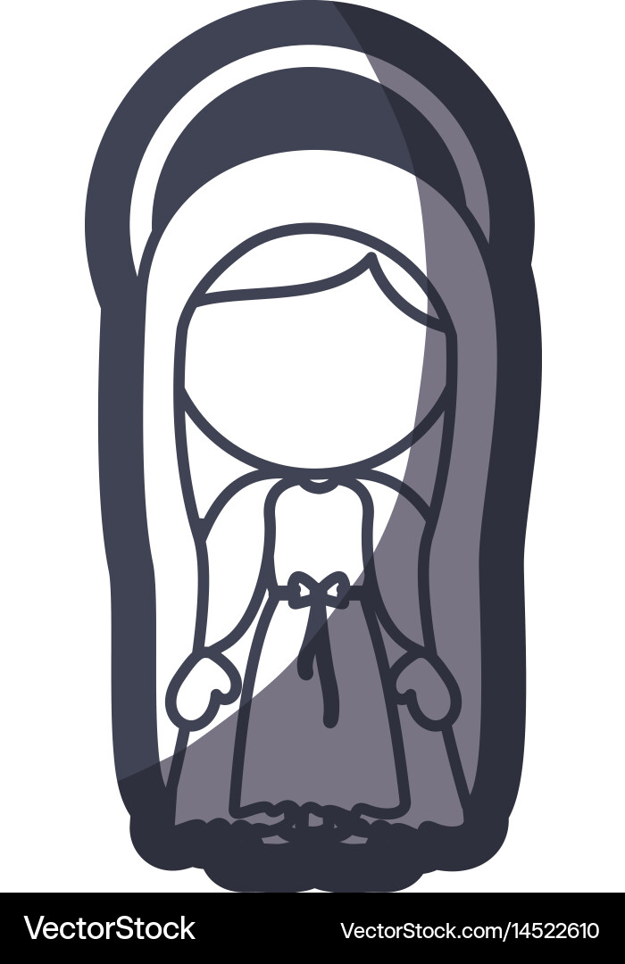Grayscale silhouette of faceless image saint Vector Image
