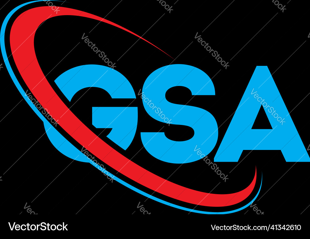 Gsa logo letter design Royalty Free Vector Image