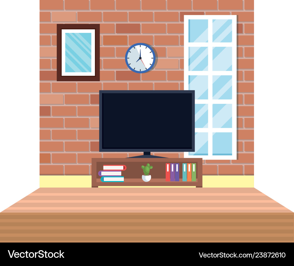 House television room scene Royalty Free Vector Image