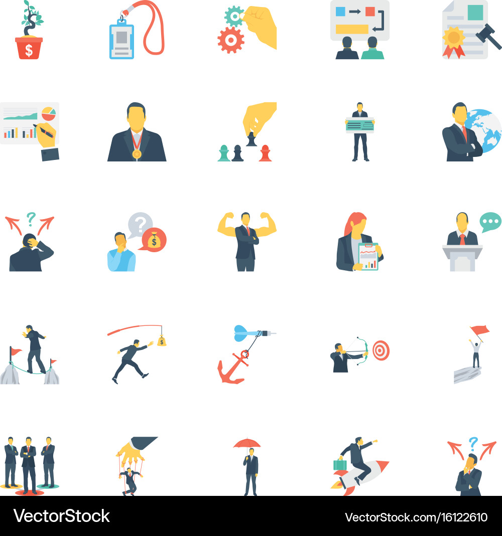 Human resources and management icons 10 Royalty Free Vector