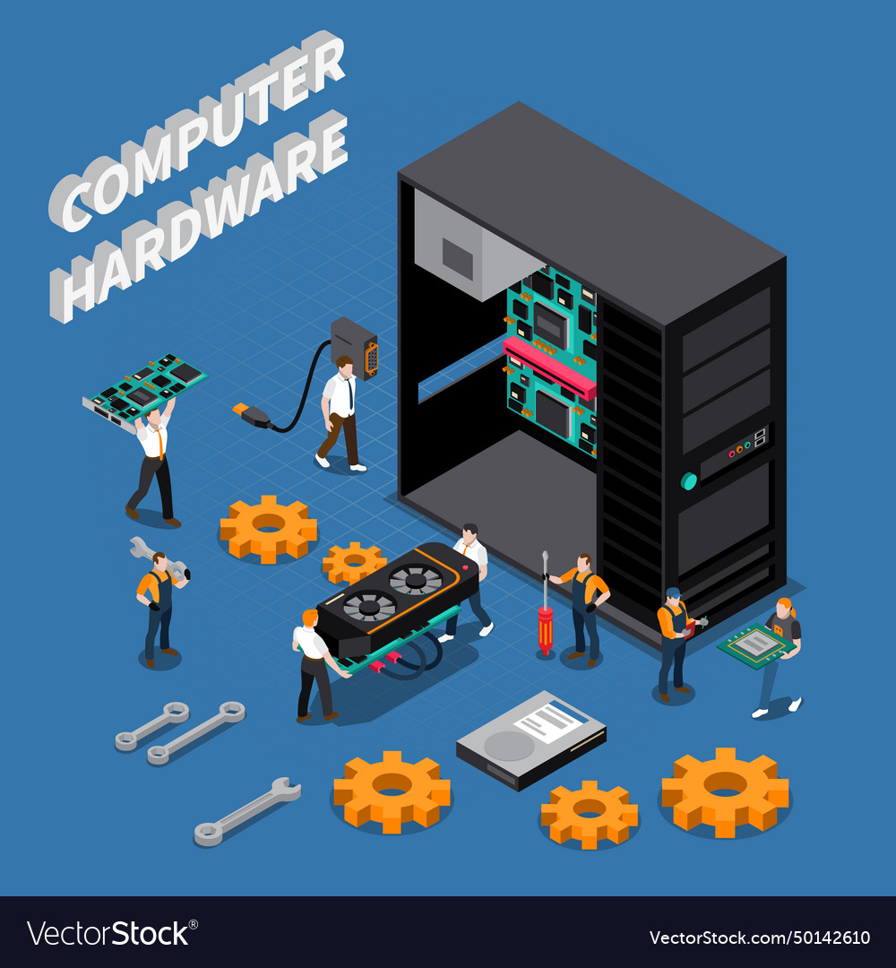 It engineer isometric composition Royalty Free Vector Image