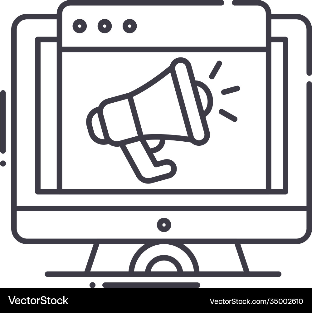 Marketing promotion icon linear isolated Vector Image