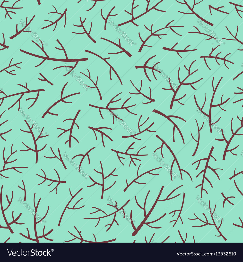 Seamless pattern with tree branch silhouettes over