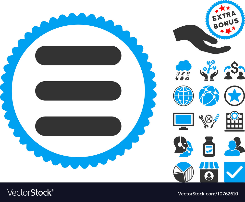 Stack flat icon with bonus Royalty Free Vector Image