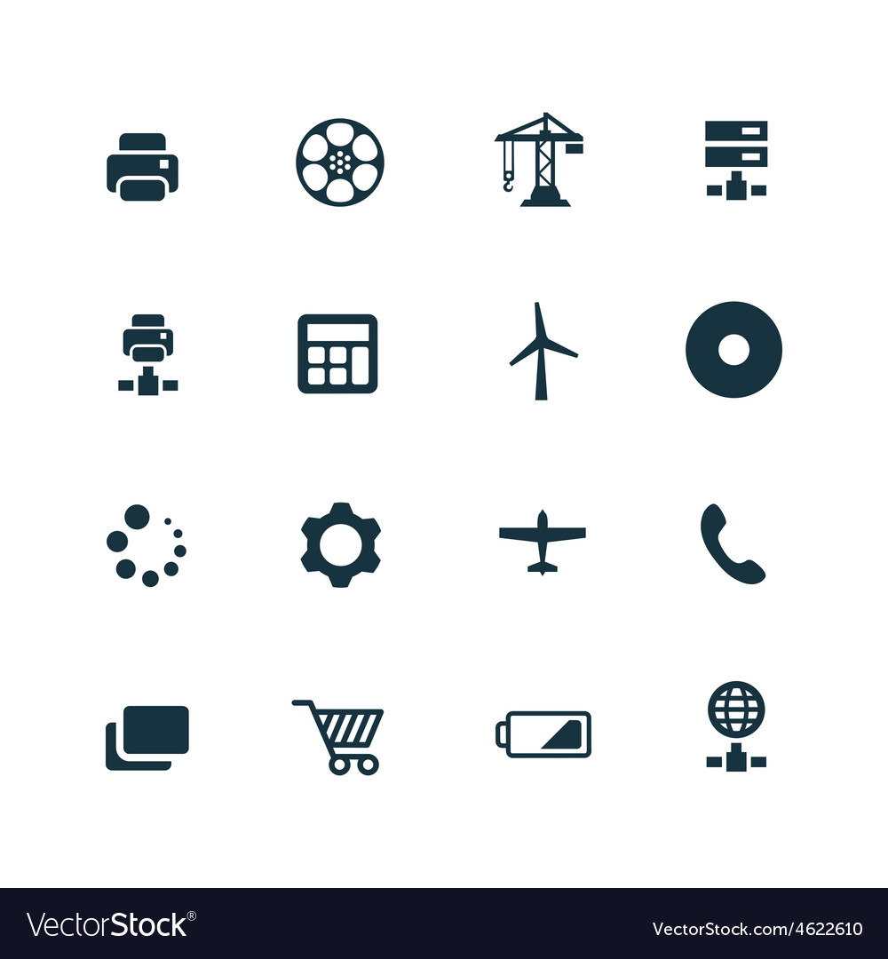 Technology icons set Royalty Free Vector Image