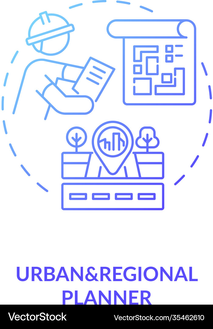 Urban and regional planner dark blue gradient Vector Image