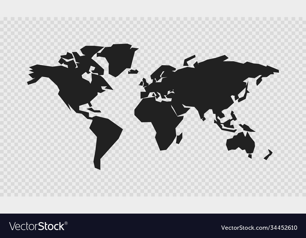 World map minimalism style on transparent Vector Image