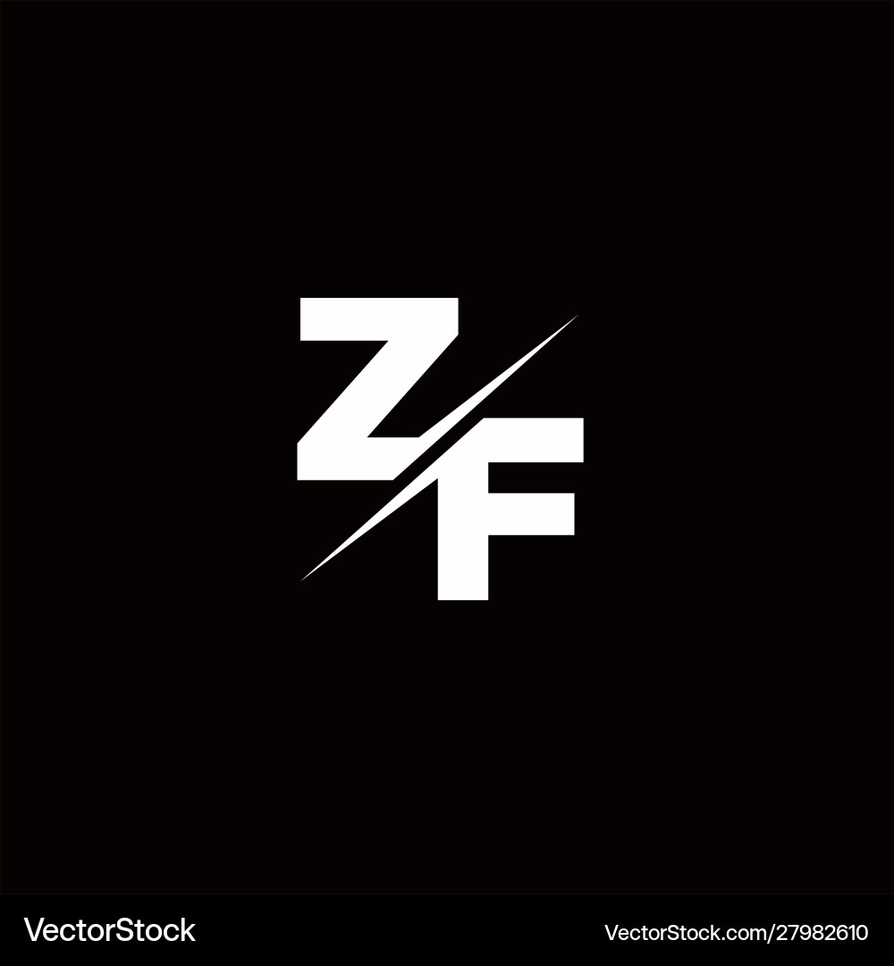 Zf logo letter monogram slash with modern Vector Image