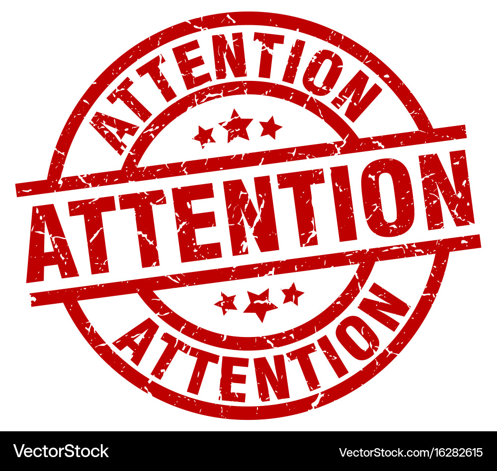 Attention round red grunge stamp Royalty Free Vector Image