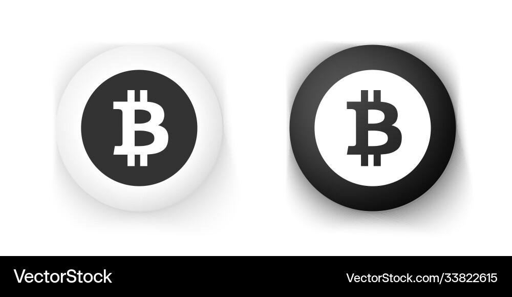 Black and white cryptocurrency coin bitcoin icon Vector Image