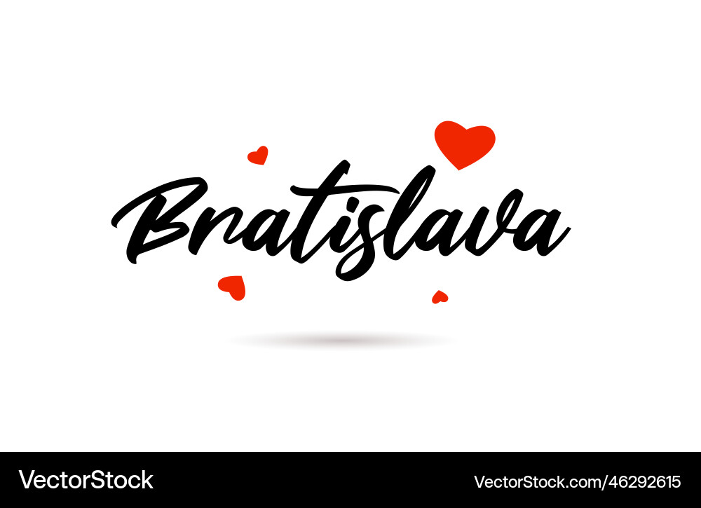 Bratislava handwritten city typography text Vector Image