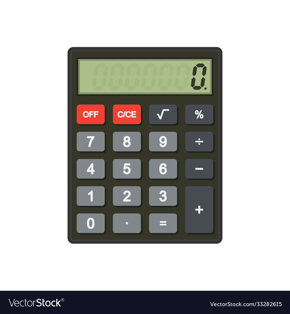 Calculator With Zero Number And Set Digits Vector Image